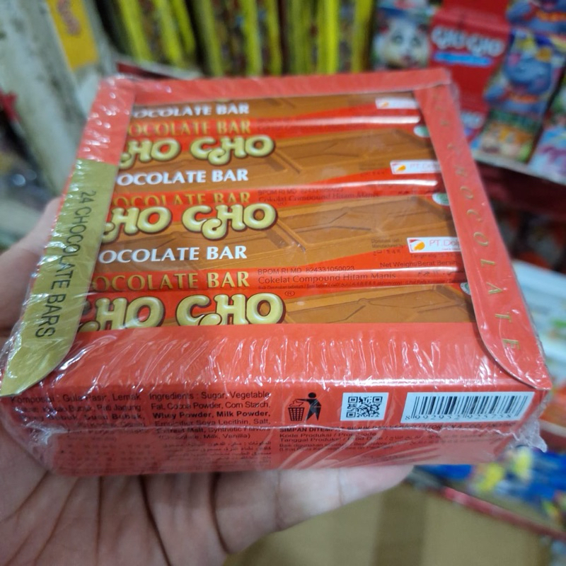 Jual CHO CHO Chocolate Bar 24 x 10gram box | Shopee Indonesia