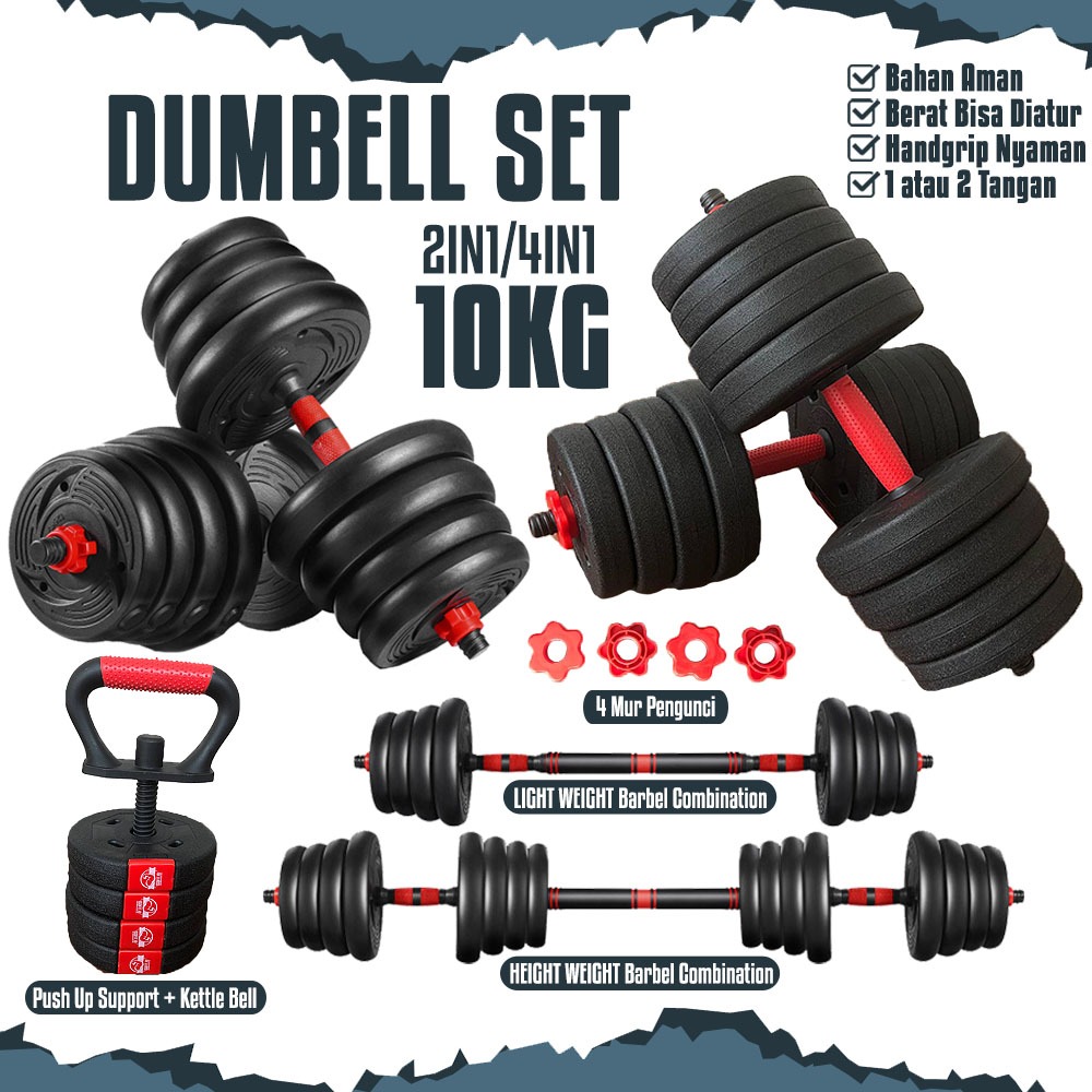 Jual Isofit.id DUMBELL SET 10KG / Barbel / Alat Angkat Beban / Alat Fitness Rumah | Shopee Indonesia
