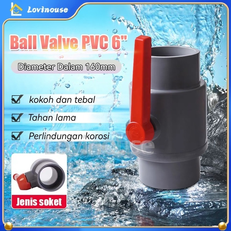 Jual Ball Valve PVC 6" 160mm stop kran king da jeng 6 inch katup ...