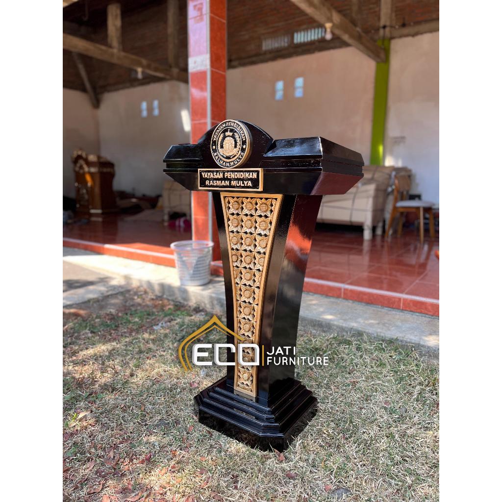 Jual MIMBAR PODIUM PRESIDEN JATI + LOGO | Shopee Indonesia