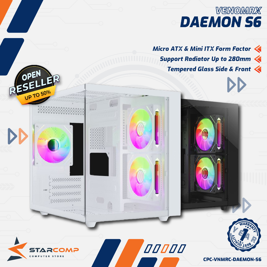 Jual VenomRX DAEMON S6 Tempered Glass M-ATX Gaming Case | Shopee Indonesia