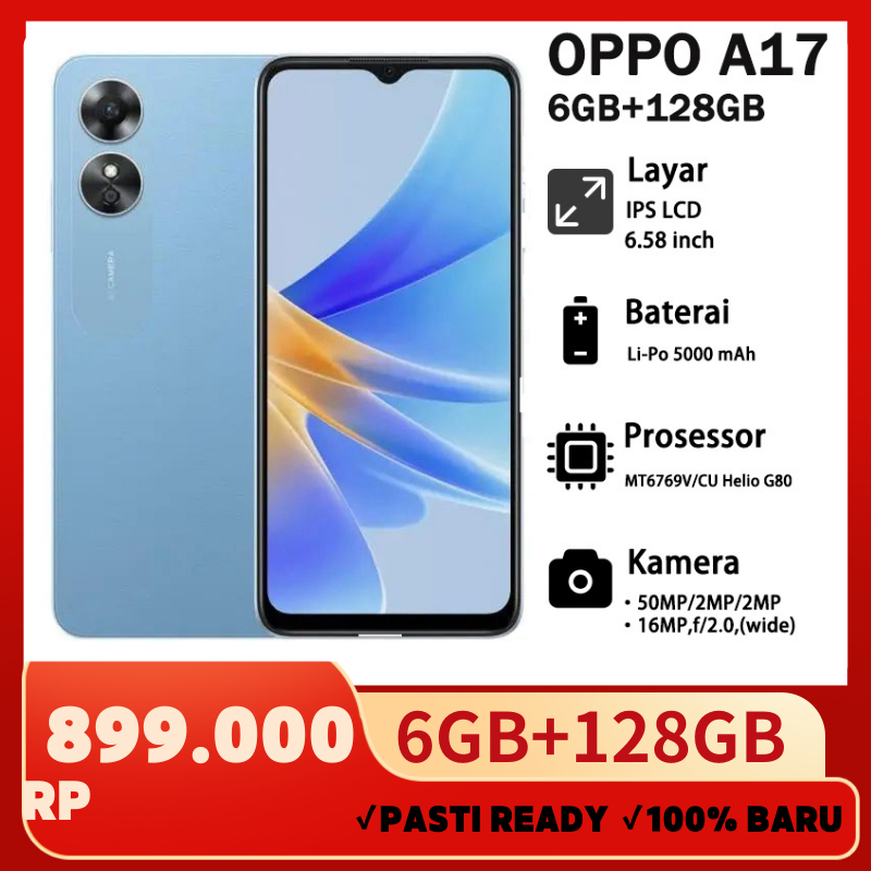 Jual HP OPPO A17 Ram 6 /128GB 50MP 5000mAh garansi resmi indonesia 1 ...