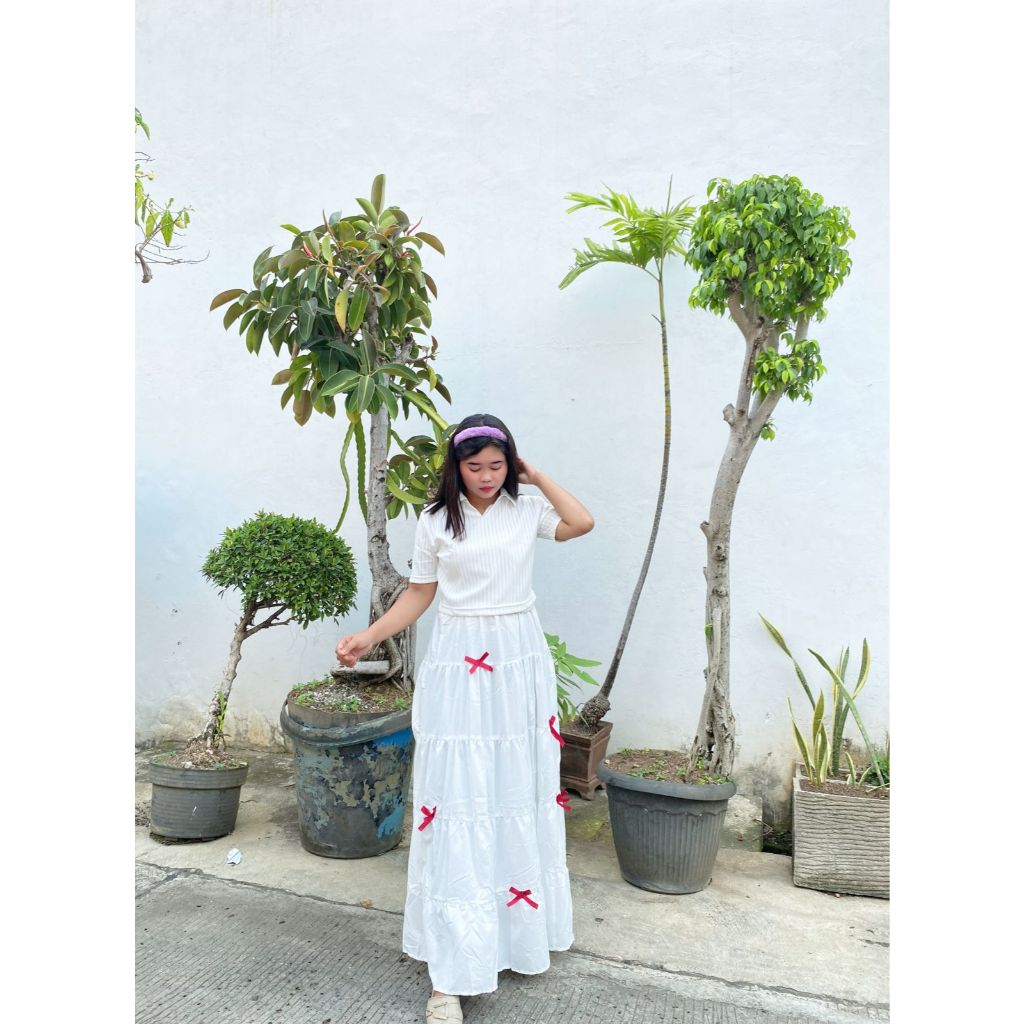 Jual KIELO - AMIDA ROK PITA COQUETTE / PEONY SKIRT RIBBON / BASIC LONG ...