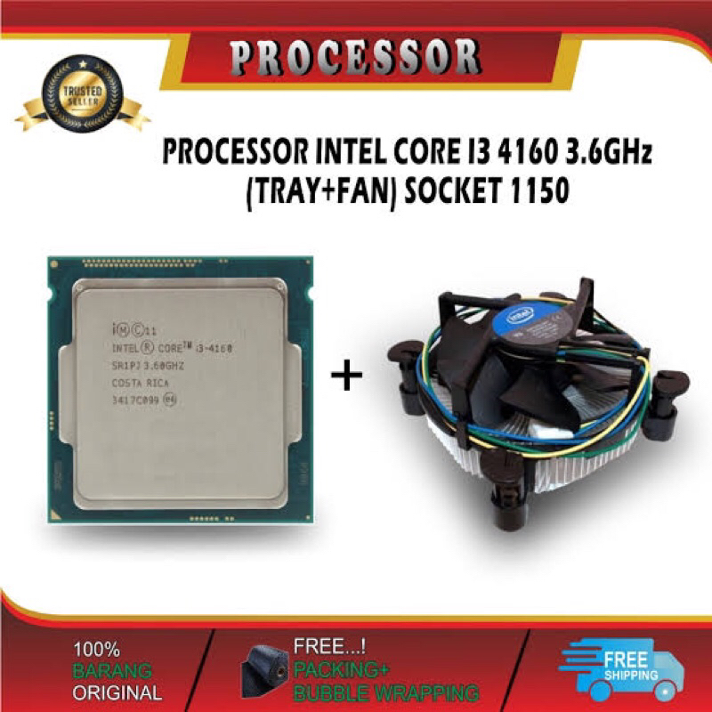 Jual Processor intel Core i3-4160 3.6Ghz Tray + Fan Processor | Shopee Indonesia
