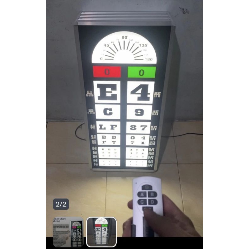 Jual Alat Tes Mata Snellen Chart Elektruk remot control-Snellen chart ...