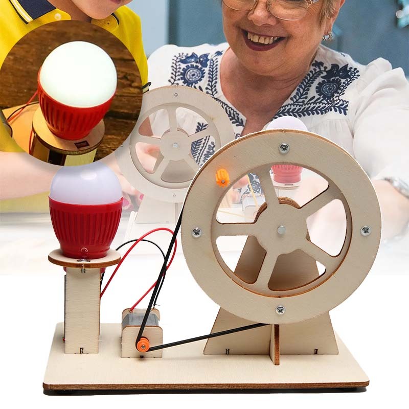 Jual Mainan Edukasi Kayu Elektrik Bahan Kayu Generator Bohlam Diy ...