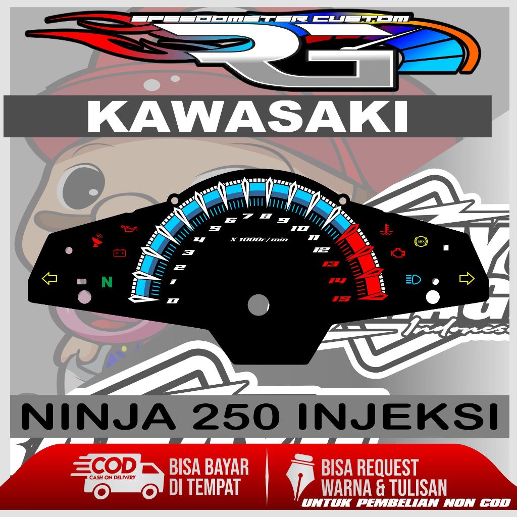 Jual PAPAN SPEEDOMETER CUSTOM NINJA 250 FI | Shopee Indonesia