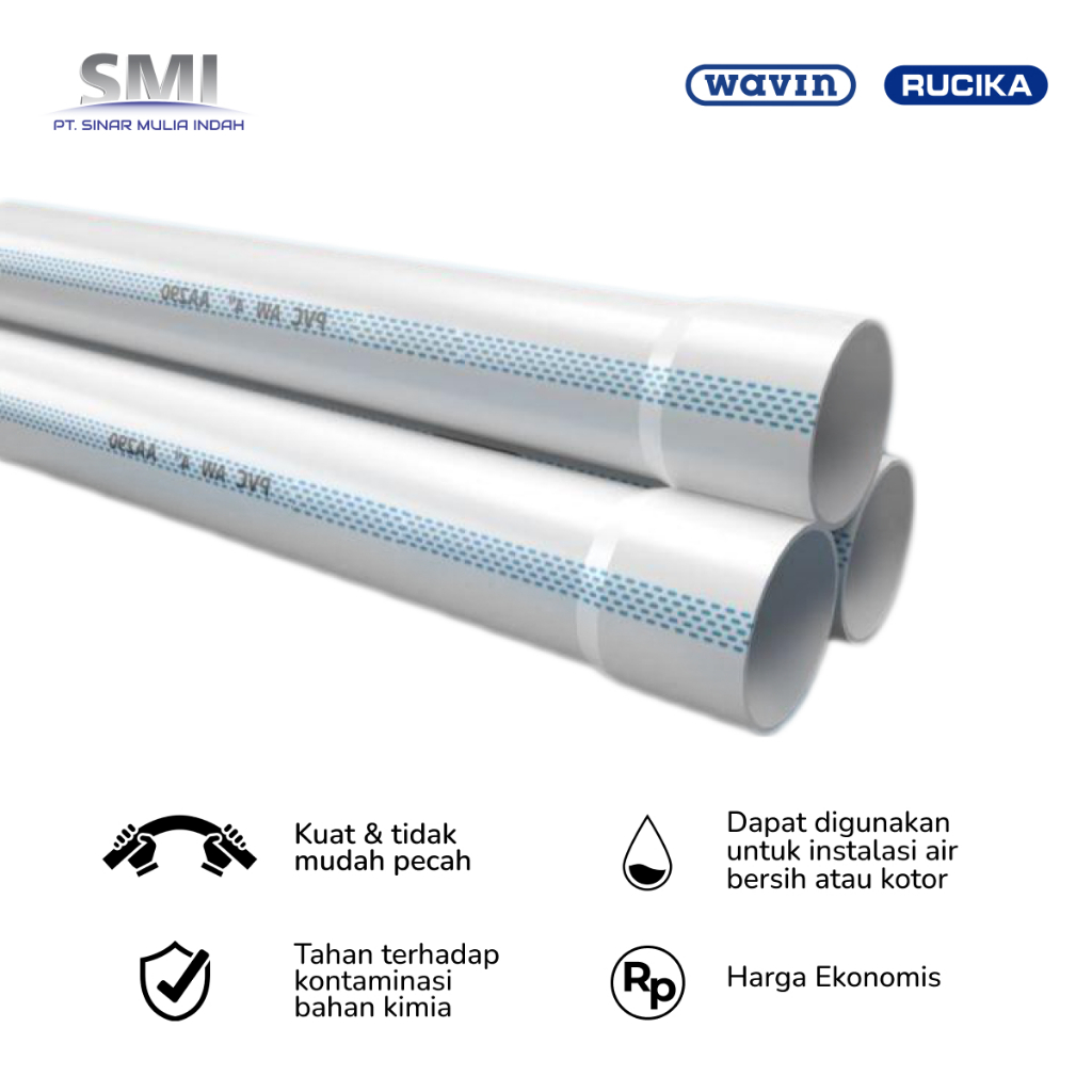 Jual Pipa PVC Rucika Type AW (10 Bar) Panjang 4 meter | Shopee Indonesia