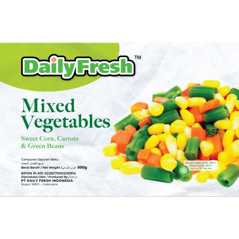 Jual Daily Fresh Frozen Mix Vegetables | Campuran Sayuran beku (1kg ...