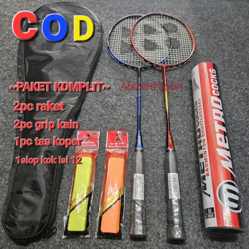 Jual RAKET BADMINTON PAKET KOMPLIT SIAP RAKAI RAKET BULUTANGKIS ISI DUA ...