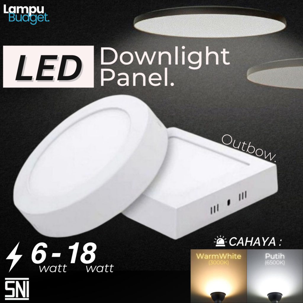 Jual 【COD】Lampu Downlight LED Plafon Panel OB Bulat Kotak Outbow Round 6W 12W 18W Watt | Shopee ...