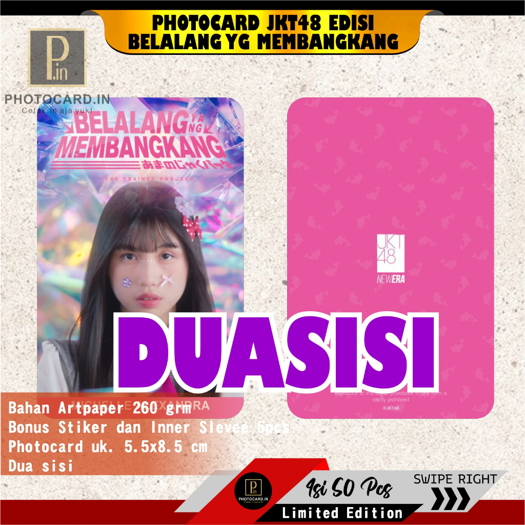 Jual Photocard JKT48 Edisi Belalang yang membangkang duasisi isi 50 pcs (Free Stiker dan Inner ...