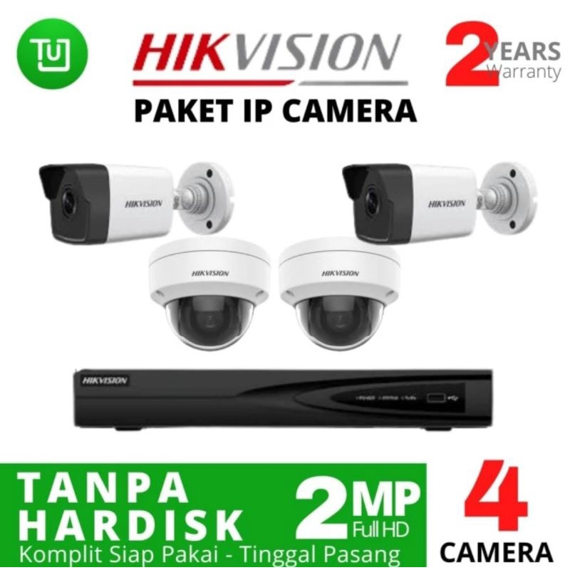 Jual Paket CCTV IP Camera Hikvision 2 Mp 4Ch 4 Camera | Shopee Indonesia