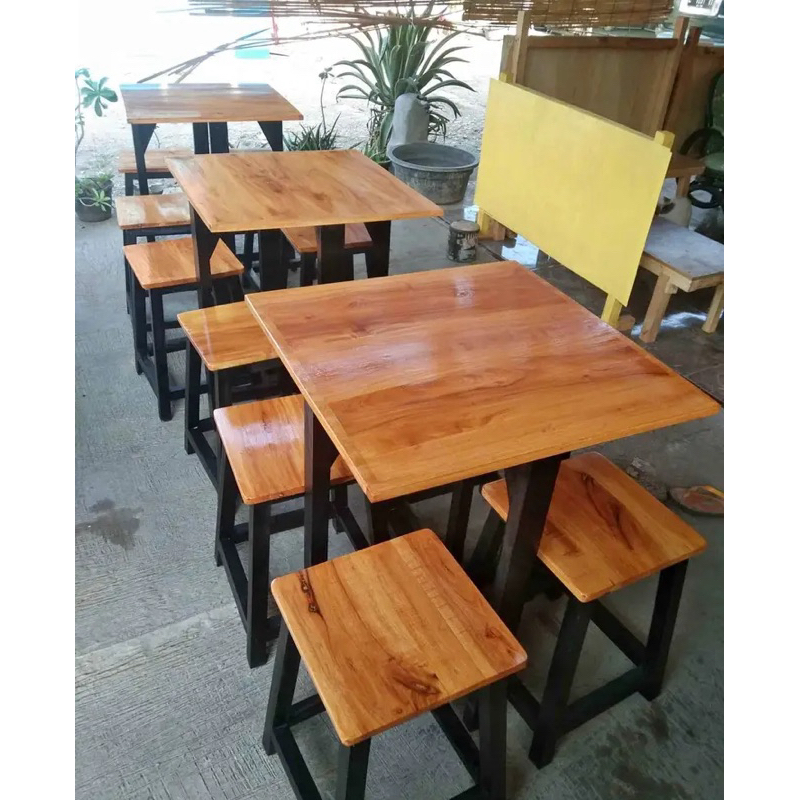 Jual Meja kursi caffe Meja makan kayu meja warung bakso | Shopee Indonesia