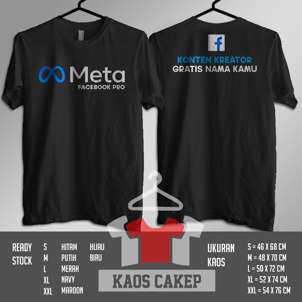 Jual Kaos META Konten Kreator Gratis Nama Kreator Kamu v2 Baju Distro ...