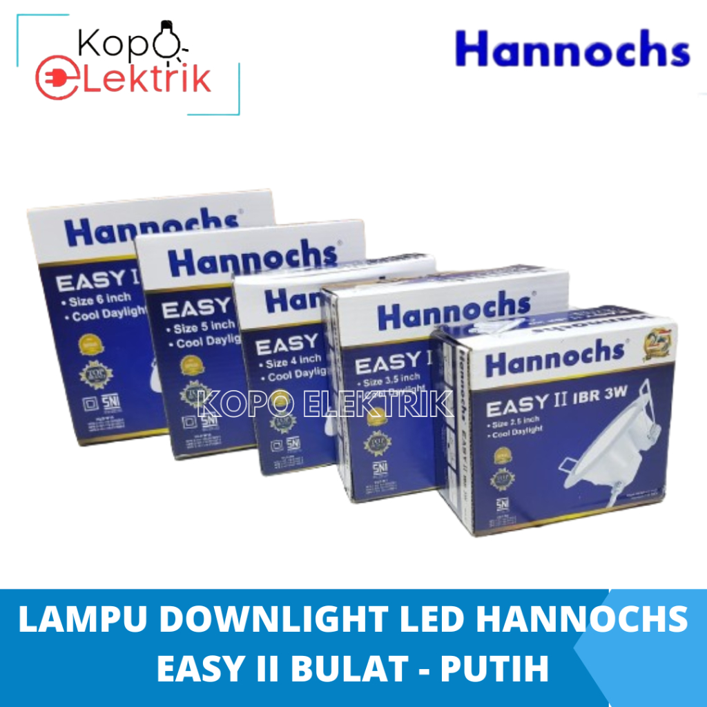 Jual Lampu Downlight LED Hannochs Easy II Bulat 3w 5w 7w 9w 12w 15w 20w - Putih | Shopee Indonesia