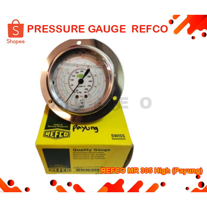 Jual Pressure Gauge Refco with Oil / Meteran Refco High Pressure MR-305-DS | Shopee Indonesia