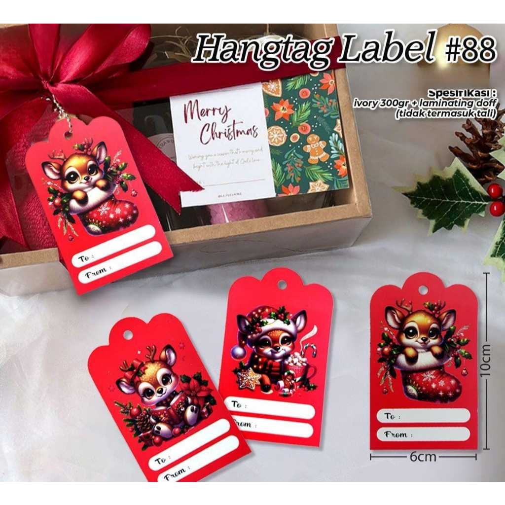 Jual Hangtag Label 88 Edisi Natal | Hiasan Toples | Hangtag Hampers ...