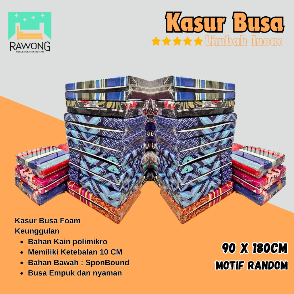 Jual Kasur Busa Matras Single Bed Tebal 10cm Ukuran 90 x 180cm | Shopee ...