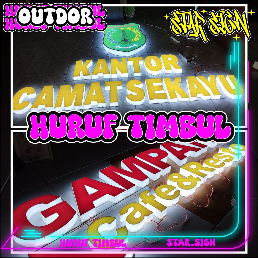 Jual STAR SIGN Custom Huruf Timbul 3D Akrilik Lampu Led Nyala Indor ...