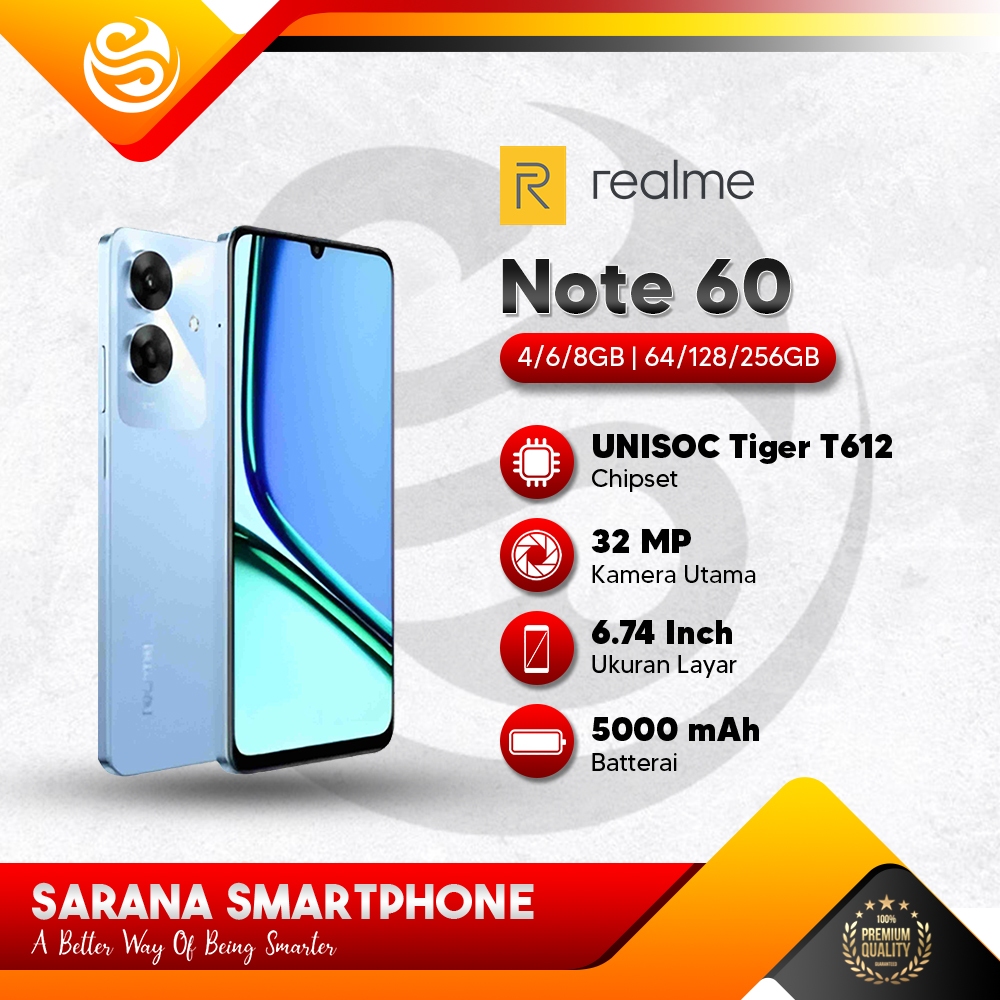 Jual Realme Note 60 RAM 4GB 6GB 64GB 128GB 32MP Camera 48-month Fluency ...