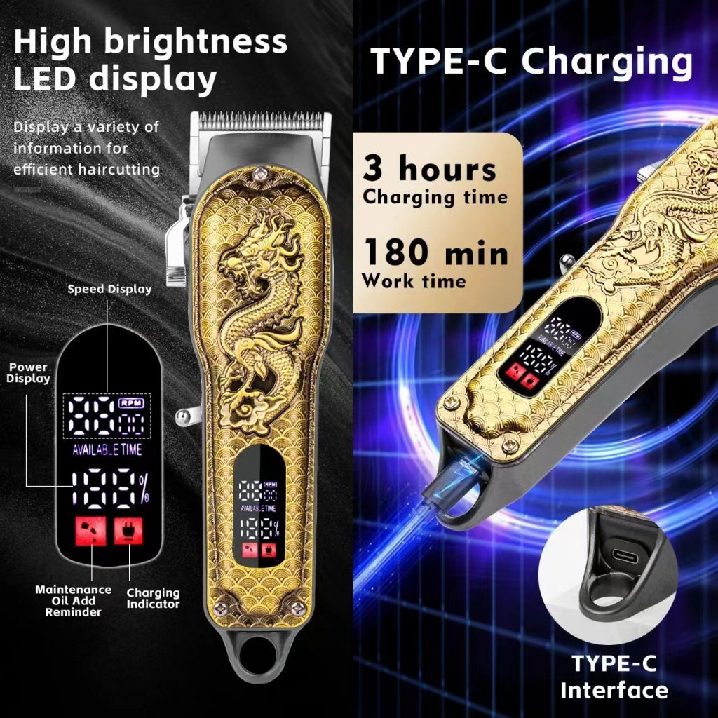 Jual 【COD】 Alat Cukur Rambut Elektrik Hair Clipper Alat Potong Rambut Cliper Rambut Naga Emas ...