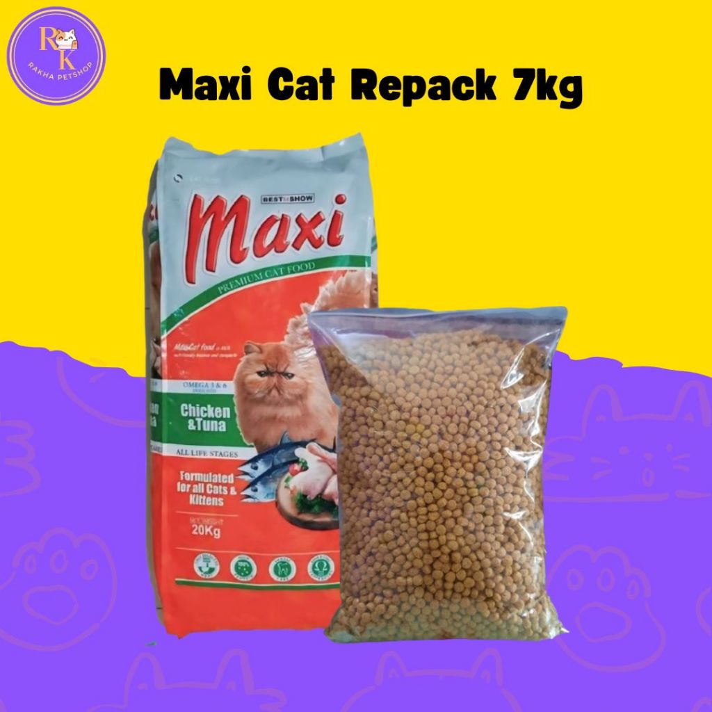 Jual Maxi Cat Makanan Kucing Kering Kemasan Repack 7kg | Shopee Indonesia