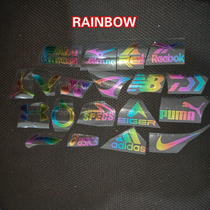 Jual label tag brand logo olahraga setrika rainbow jasa desain logo ...