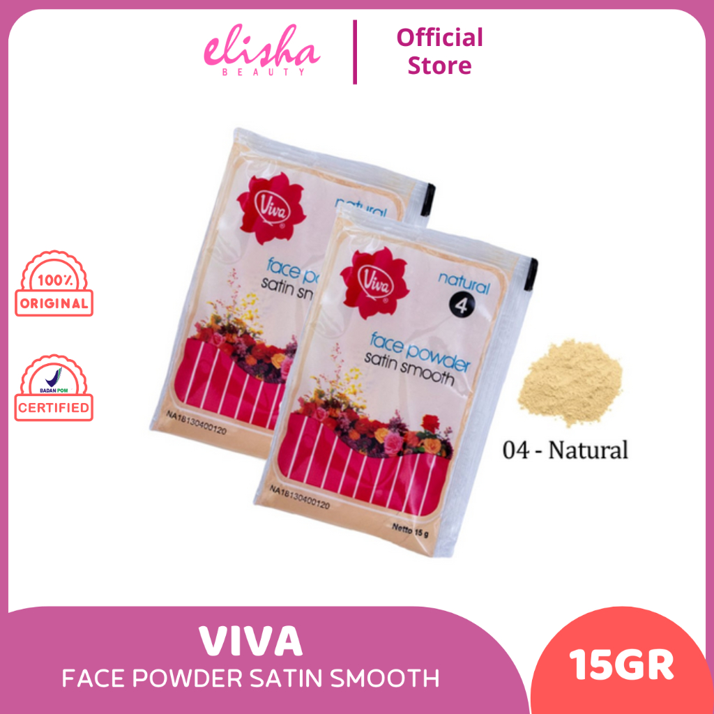 Jual VIVA FACE POWDER SATIN SMOOTH NATURAL 15GR (SACHET) | Shopee Indonesia