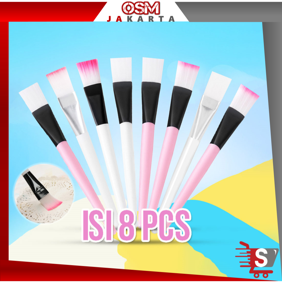Jual OSM JKT K156 Kuas Masker Wajah 8 PCS / Kuas Untuk Maskeran / Make ...