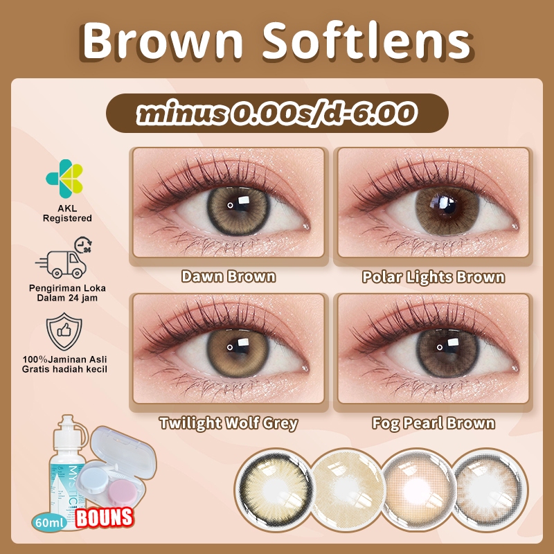 Jual [beli 1 gratis 2] Mysticeyes Softlens Brown Series minus 0.00s/d-6 ...