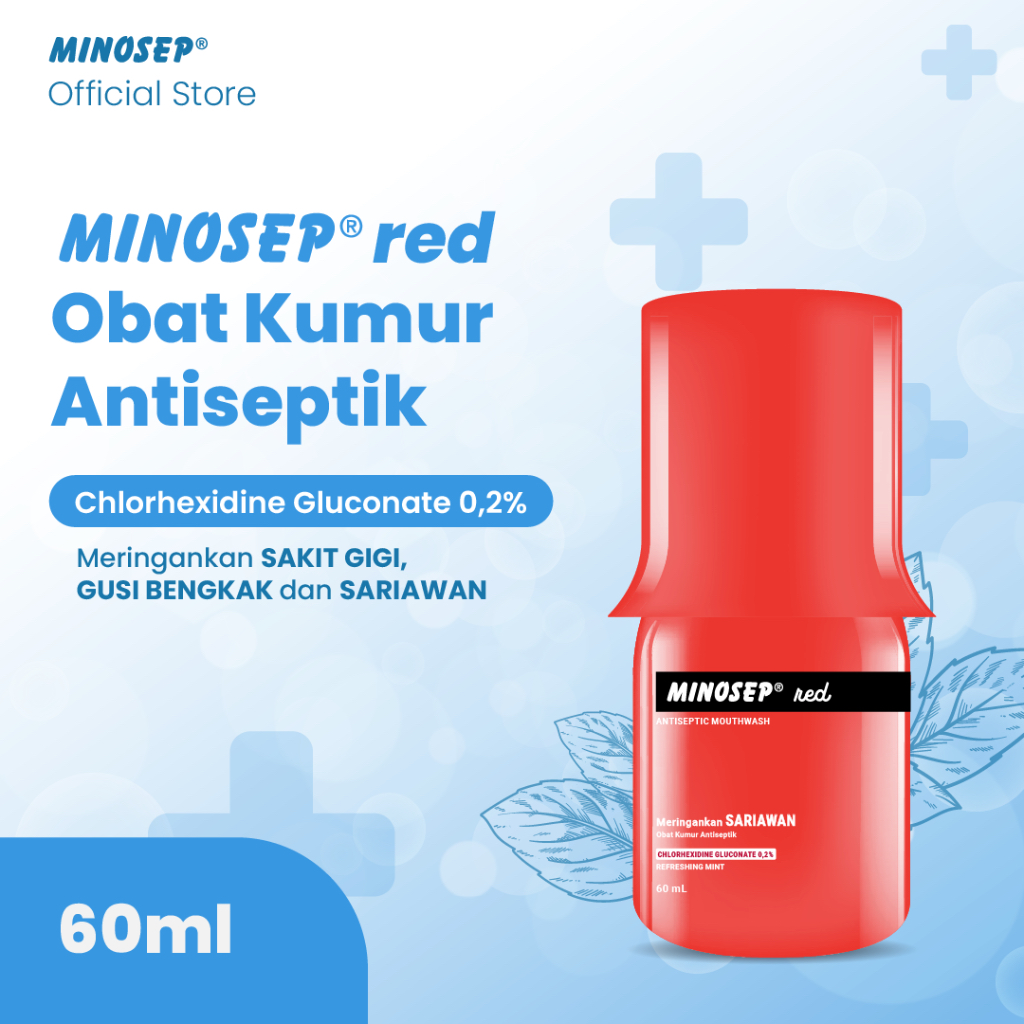 Jual Minosep RED Obat Kumur Antiseptik 60ml 1 botol Travel Size Strong ...