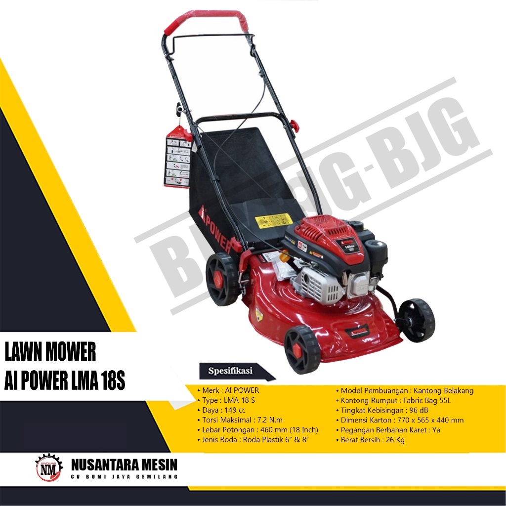 Jual MESIN POTONG RUMPUT DORONG / LAWN MOWER AI POWER LMA 18S | Shopee ...