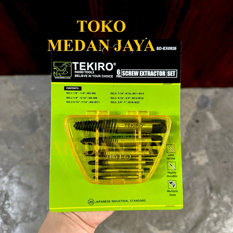 Jual HAND TAP BALIK SET TEKIRO / SCREW EXTRACTOR SET 6PCS TEKIRO ...