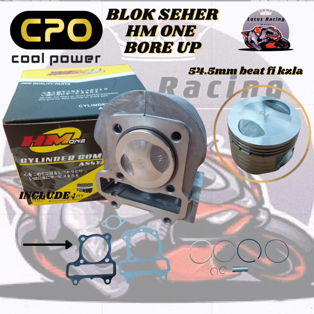 Jual blok seher bore up beat fi 54.5mm boring racing beat fi kzl scoopy fi vario 110 starter ...
