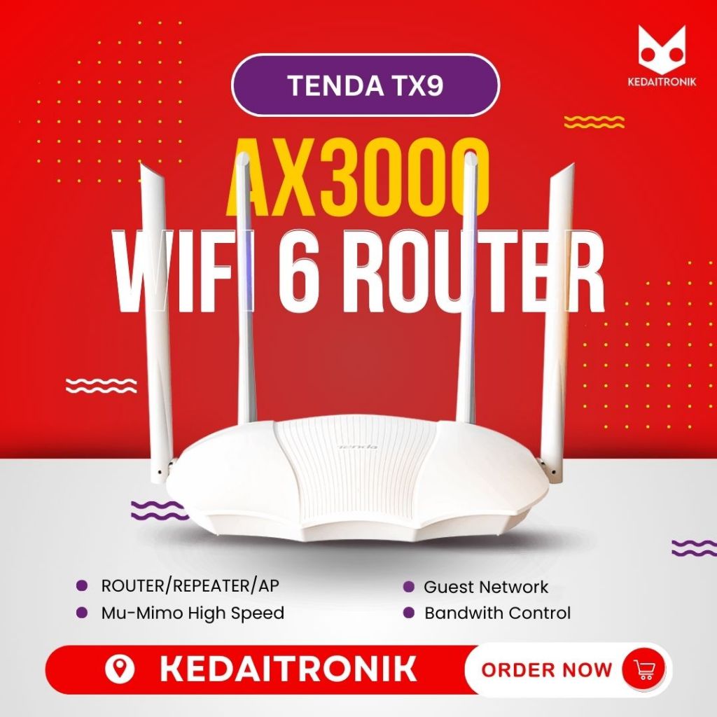 Jual Tenda TX9 AX3000 WiFi 6 Dual Band Gigabit Wireless Router | Shopee ...