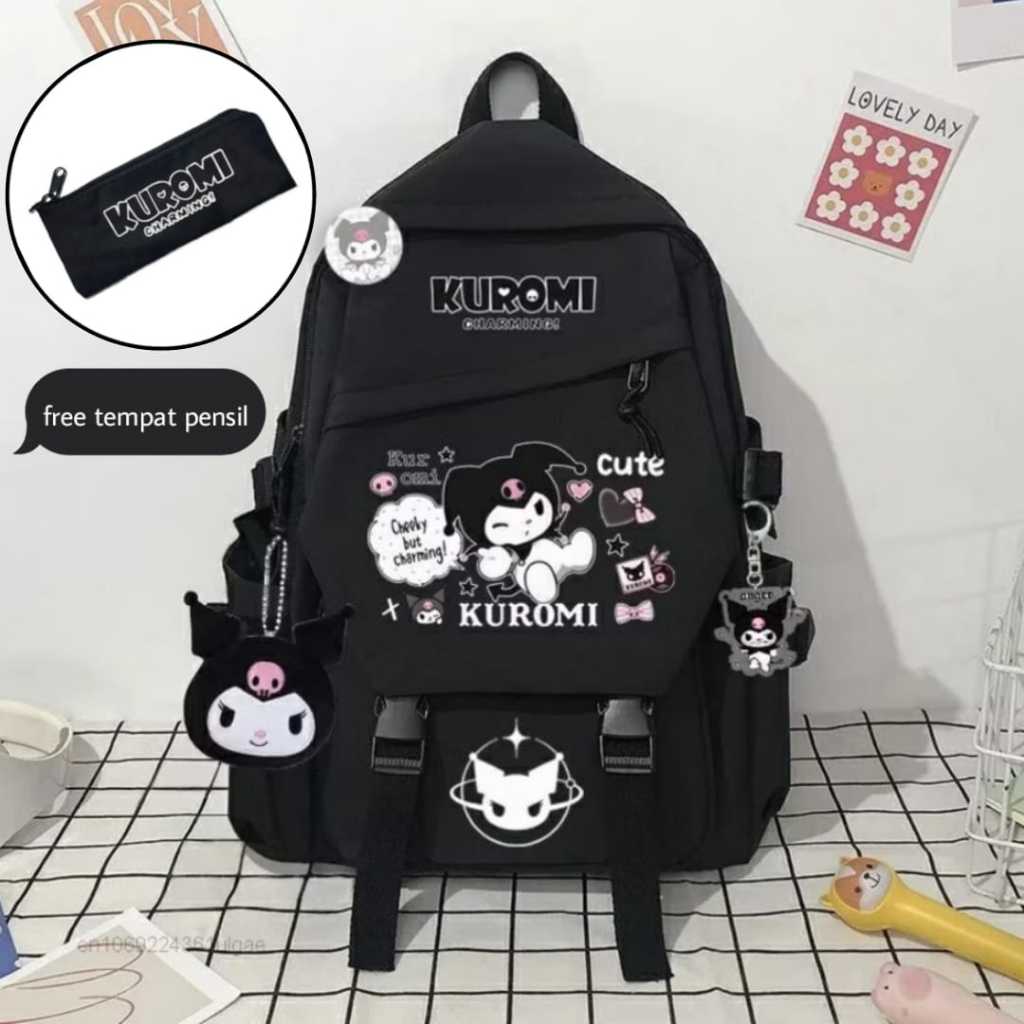 Jual tas kuromi tas sekolah anak sanrio ransel anak karakter kuromi | Shopee Indonesia