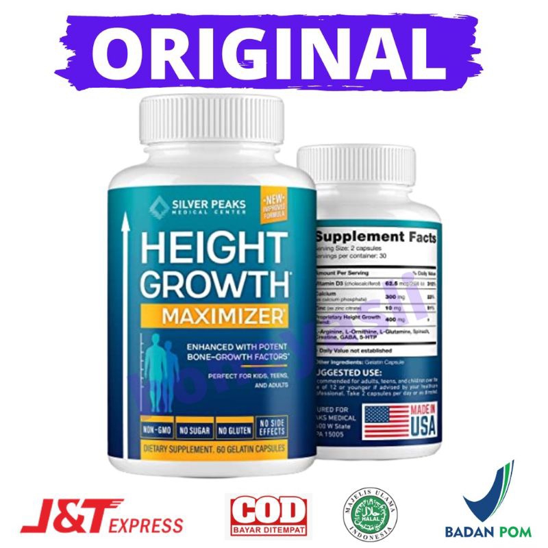 Jual HEIGHT GROWTH MAXIMIZER ASLI 100% OBAT PENINGGI BADAN HERBAL SUPER ...