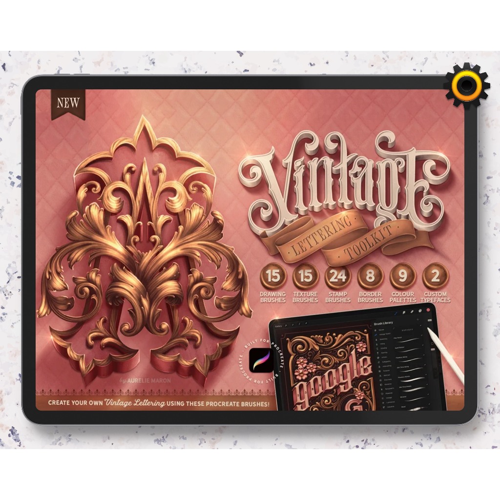 Jual Procreate Brush - Vintage Lettering Toolkit | Shopee Indonesia