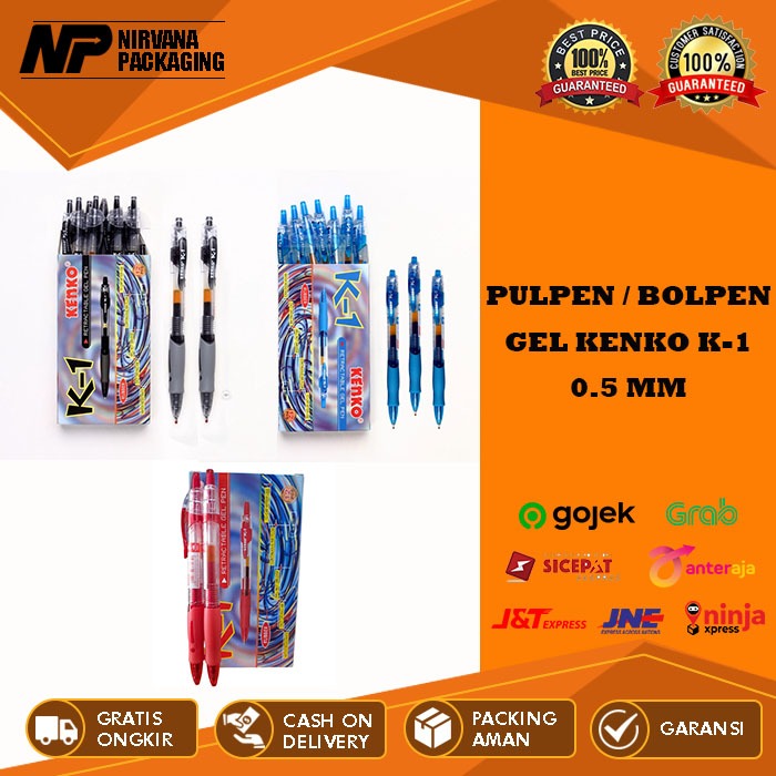 Jual PULPEN / BOLPEN / PEN / PENA GEL KENKO K1 K 1 K-1 0.5 MM | Shopee Indonesia