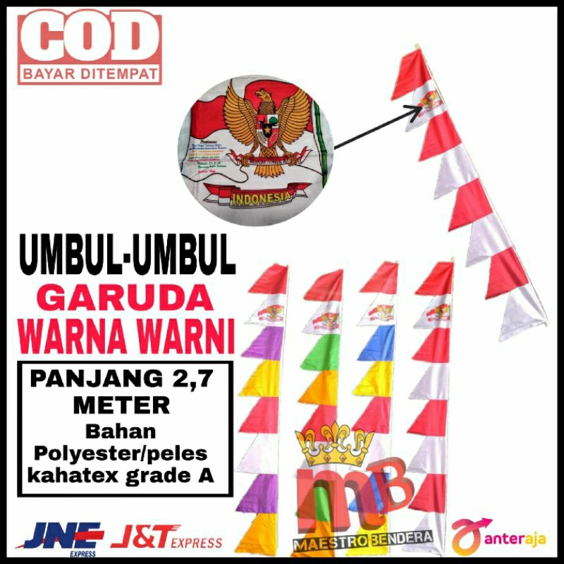 Jual BENDERA UMBUL-UMBUL MERAH PUTIH SABLON GARUDA & POLOS TERMURAH & TERLARIS | Shopee Indonesia