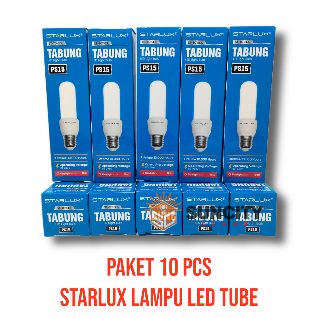 Jual Paket 10 Pcs STARLUX Lampu LED Tabung PS15 - Cahaya Putih | Shopee Indonesia