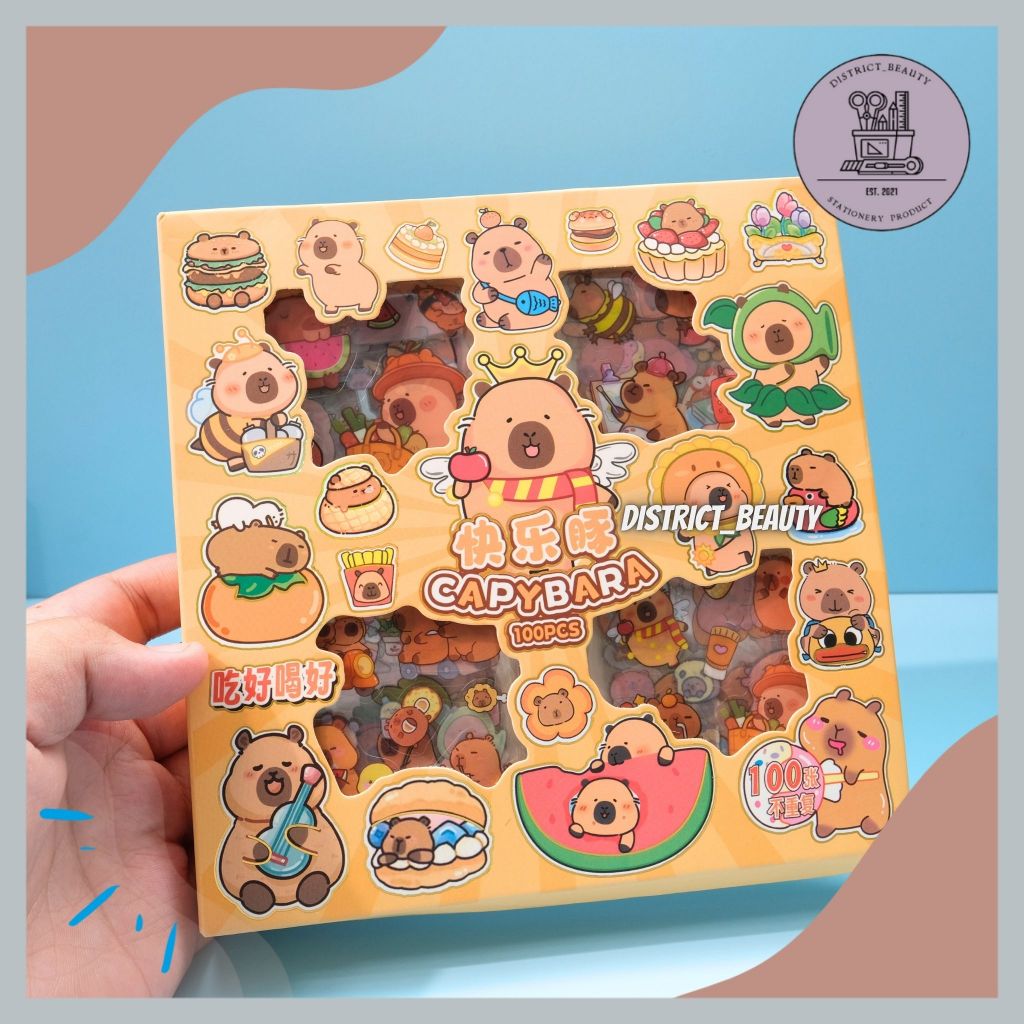Jual STIKER 100 LEMBAR CAPYBARA STIKER PVC LUCU AESTHETHIC ISI 100 ...