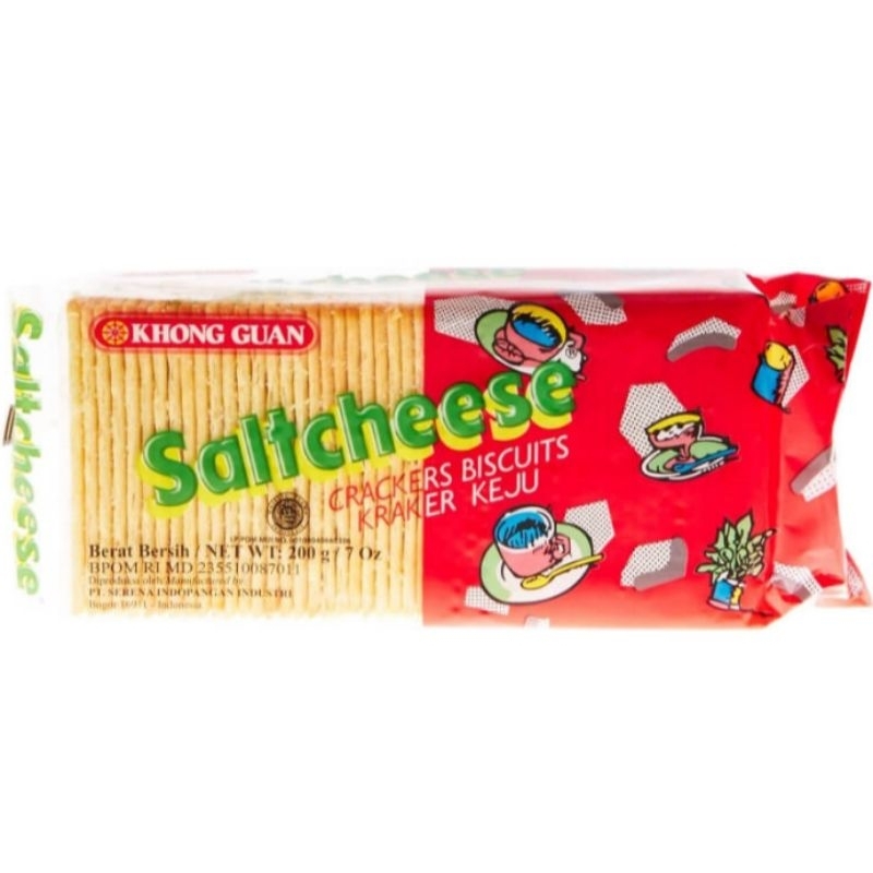 Jual KHONG GUAN Saltcheese Crackers 200 gram wafer rasa keju | Shopee ...