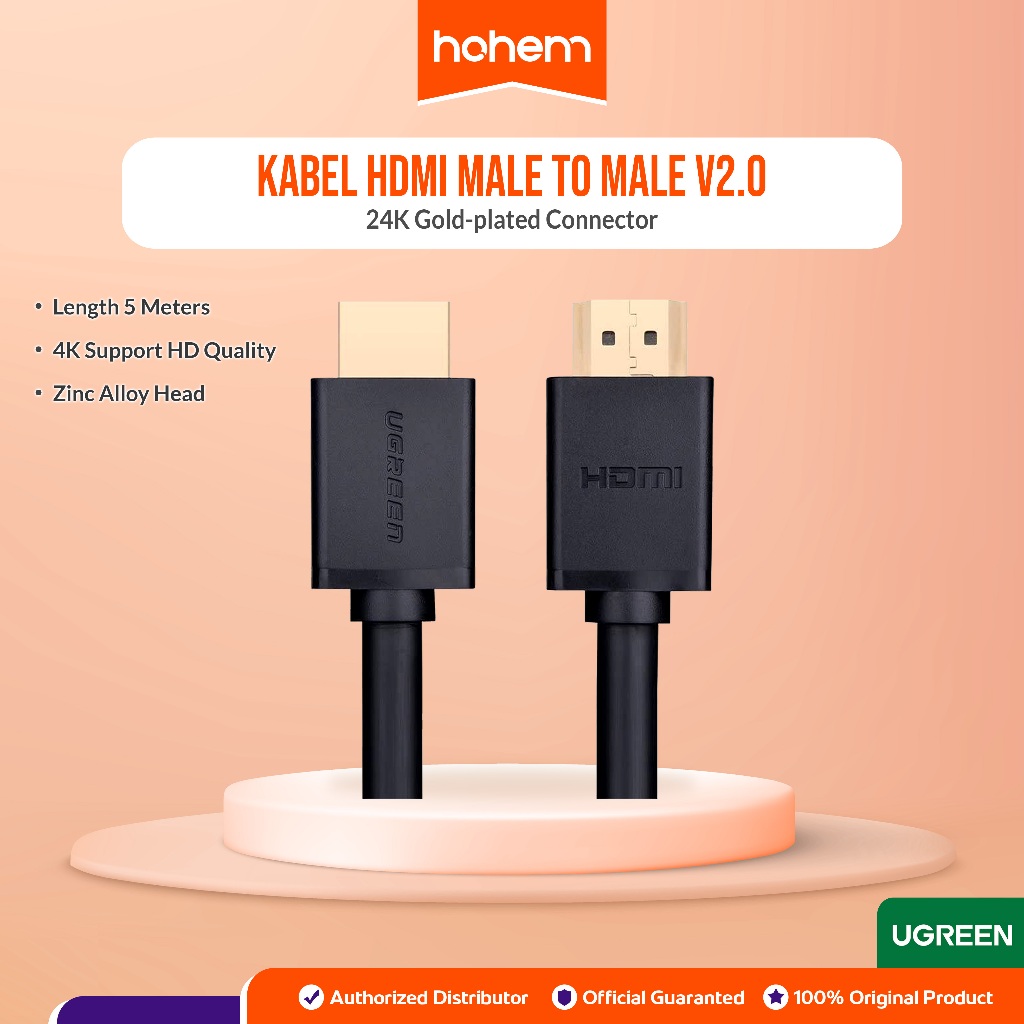 Jual UGREEN Kabel HDMI 5M 5 METER Male to Male V2.0 Support 4K Gold ...