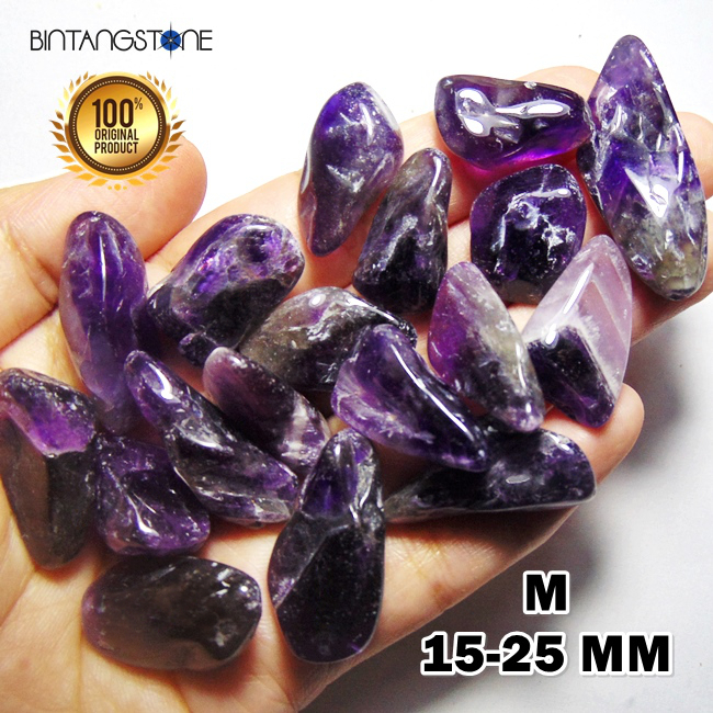 Jual Amethyst Brazil 20 Gram Wolf Tooth Tumbled Chips Stone Healing ...