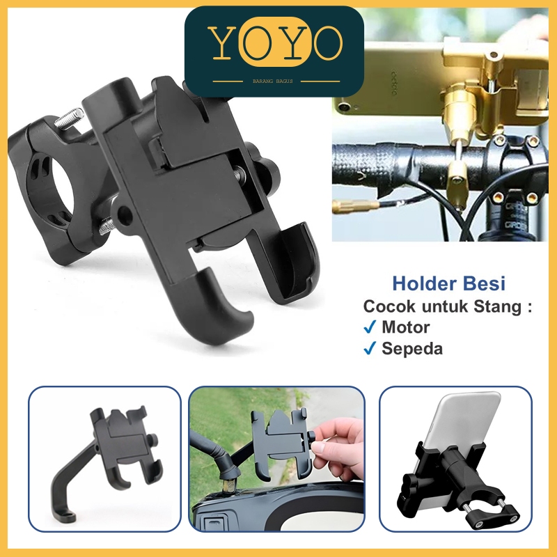 Jual Holder HP Motor Besi di Spion Motor/ Stand Holder HP Motor Besi | Shopee Indonesia