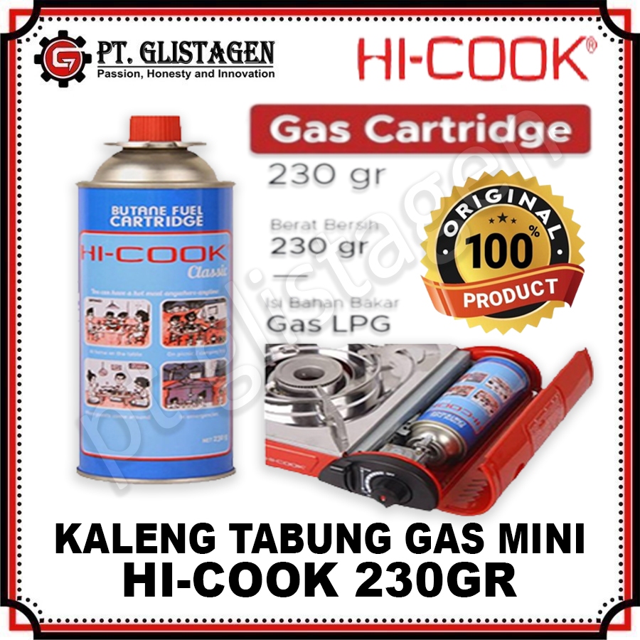Jual HI-COOK Kaleng Tabung Gas Mini Kompor Portable 230gr ( ORIGINAL ...
