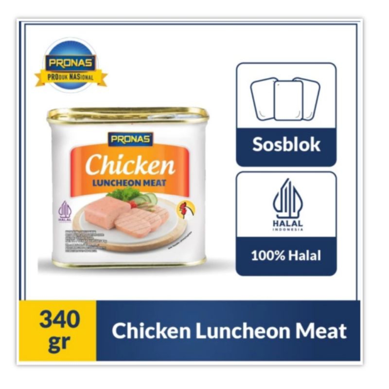 Jual Pronas Chicken Luncheon Meat 340 gr Daging Ayam Kalengan | Shopee ...