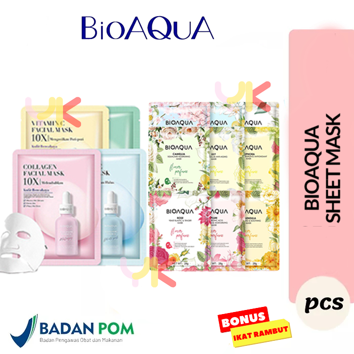 Jual BIOAQUA Sheet Mask Masker Wajah Flowers Series 10X The Effect masker wajah Whitening ...